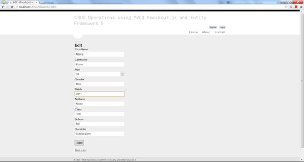 Complete CRUD Operations in MVC 4 Using Entity Framework 5 Without Writing Code